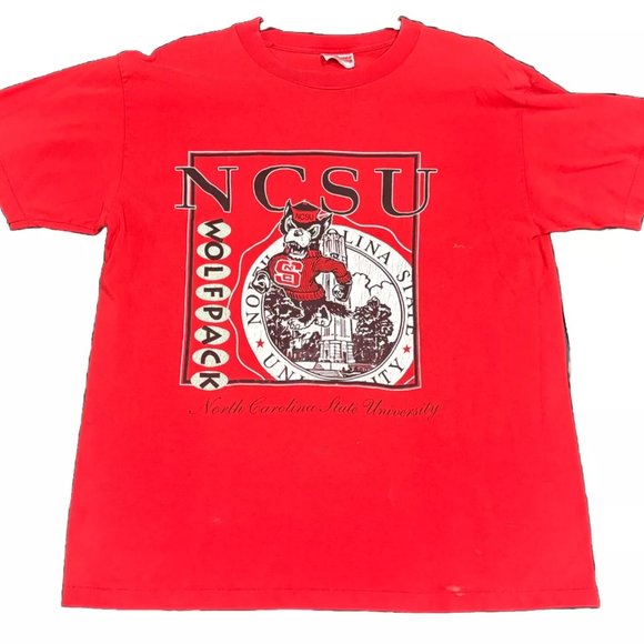 Tops | Nc State Wolf Pack T Shirt Lrg Red College University Logo Shirt ...